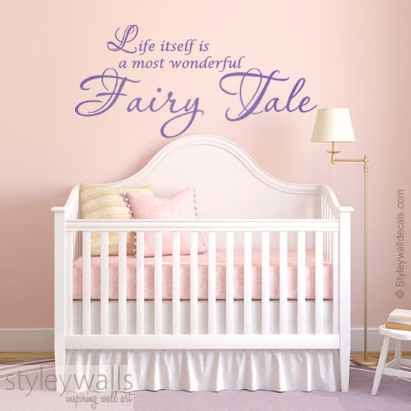 Fairy Tale Wall Decal, Fairy Vinyl Lettering Wall Decal, Girls Bedroom ...