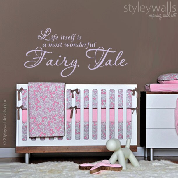 Fairy Tale Wall Decal, Fairy Vinyl Lettering Wall Decal, Girls Bedroom ...