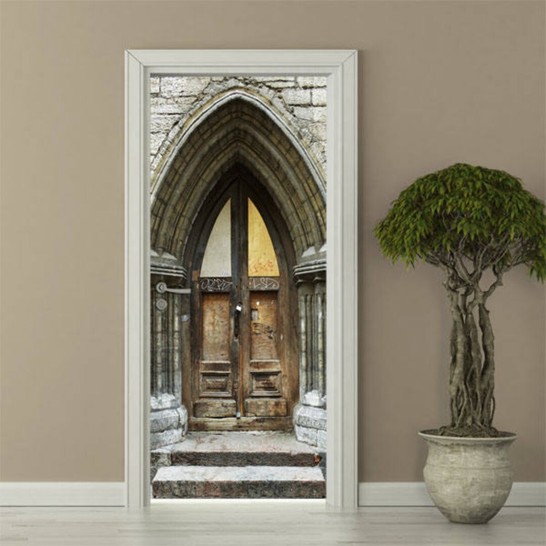 Church Door Sticker, Gothic Door Mural, Door Wallpaper, Door Wrap, Door ...