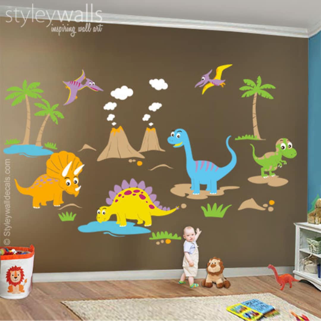 Dinosaurs Wall Decal, Dinos Wall Decal, HUGE Set, Dinosaurs Baby ...