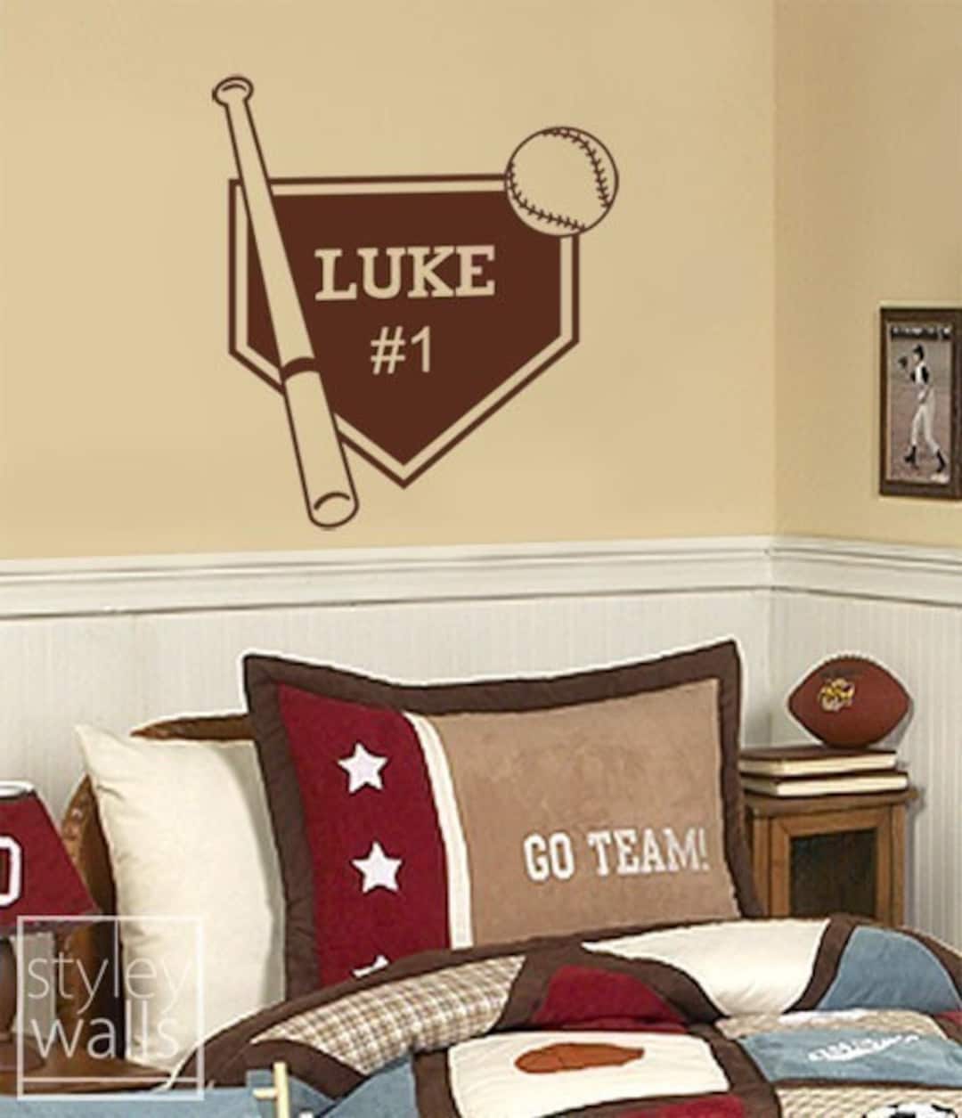 Baseball Name Plate - Personalized Vinyl Wall Decal - Etsy
