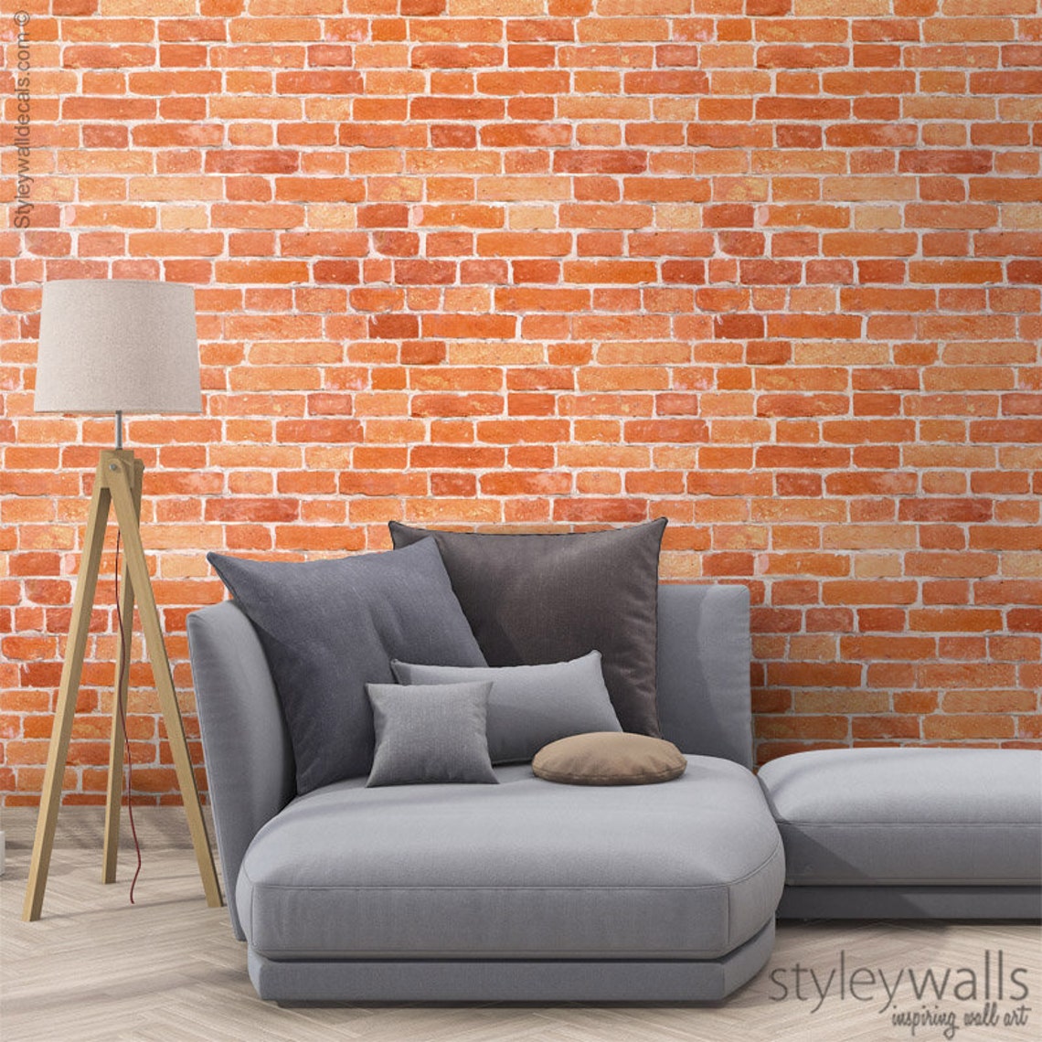 Bricks Wallpaper, Red Brick Pattern Wallpaper, Red Orange Vintage ...