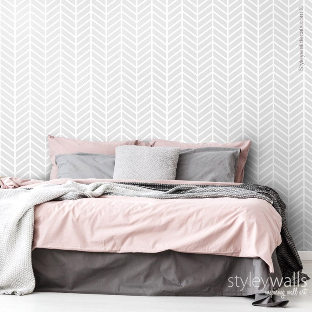 Fishbone Wallpaper, Herringbone Wallpaper, Modern Pattern Wallpaper ...