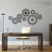 Clock Wall Decal, Clock Wall Sticker, Cogwheels Wall Decal, Gears Clock ...