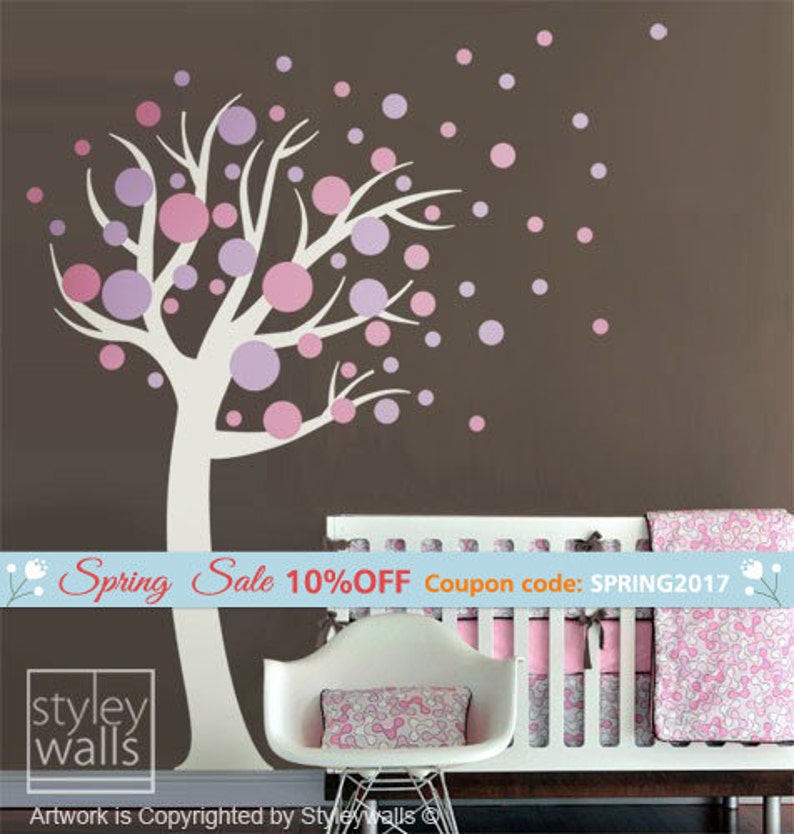 Polka Dots Tree Wall Decal Polka Dots Wall Decal Circles | Etsy