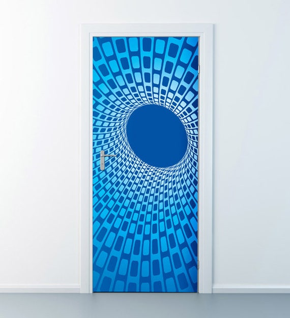 Door Sticker Blue Vortex Wall Art Door Wallpaper Door - Etsy