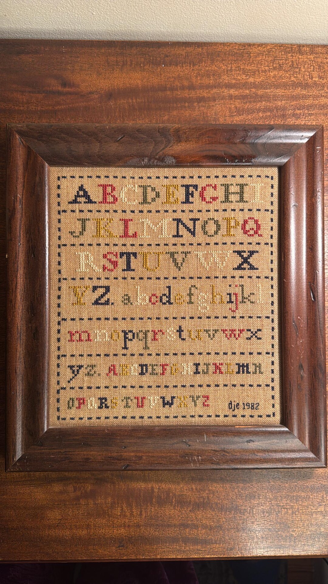 Vintage Framed Alphabet Cross Stitch - Etsy