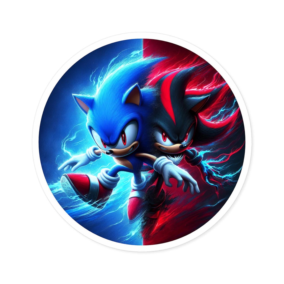 Sonic & Shadow Vinyl Sticker: Colorful Video Game Decal - Etsy