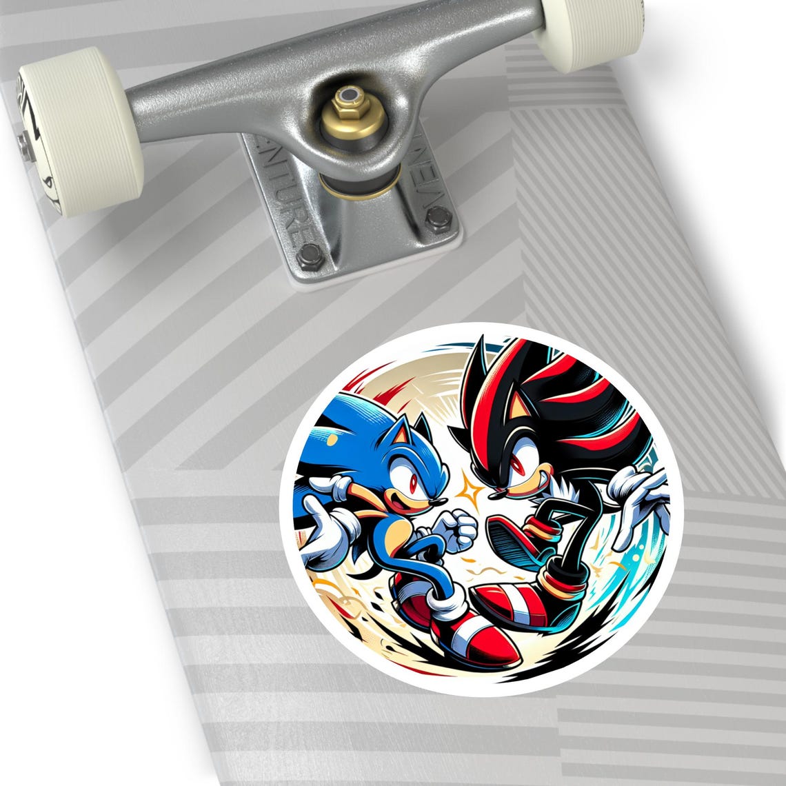 Dynamic Sonic & Shadow Round Stickers, Fun Gamer Decor, Video Game ...