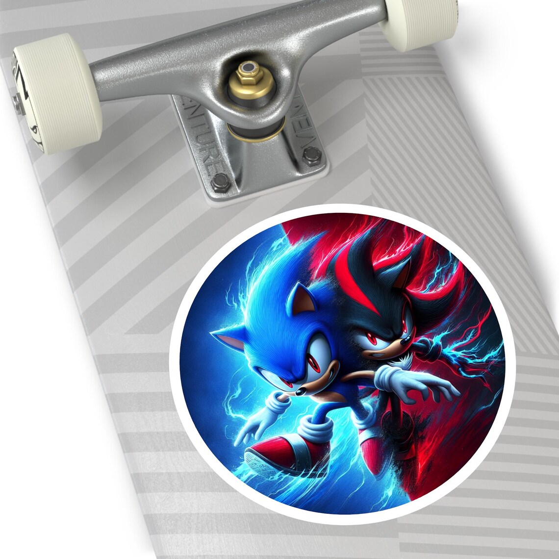 Colorful Sonic & Shadow Round Stickers, Video Game Decal, Ideal for ...