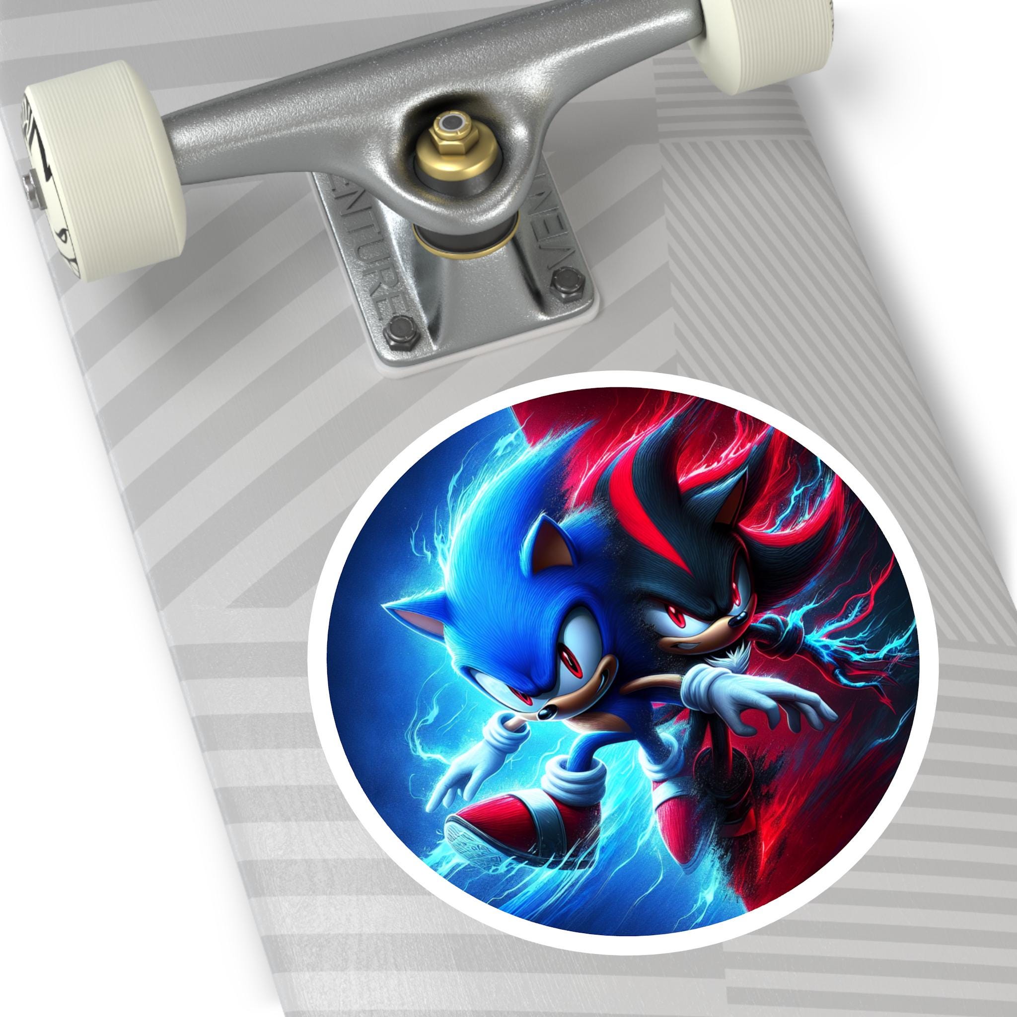 Colorful Sonic & Shadow Round Stickers, Video Game Decal, Ideal for ...