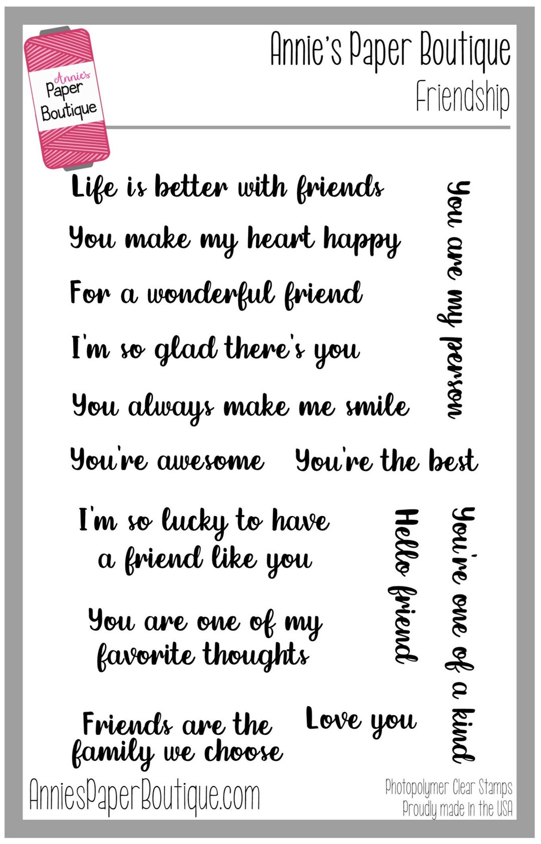 Friendship Clear Stamps - Friends, Family, Loved Ones, Girlfriends ...