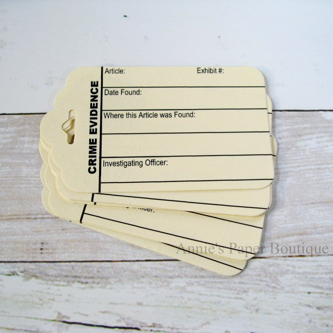 12 Crime Evidence Tags - Paper Goods, Retro Hang Tags - Use for Smash ...