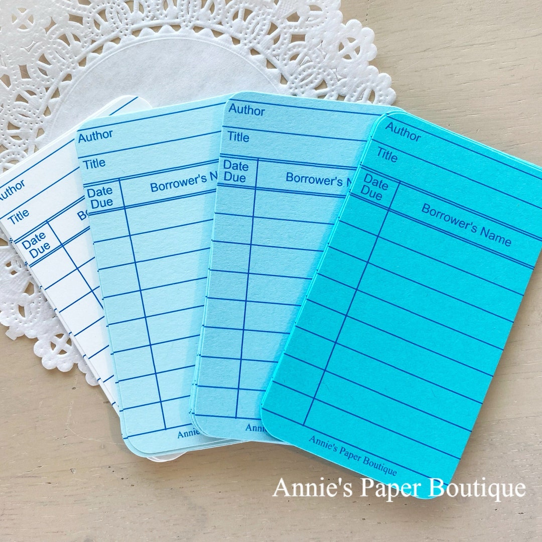 Blue Blue Mini Library Cards for Journaling & Planning - Etsy
