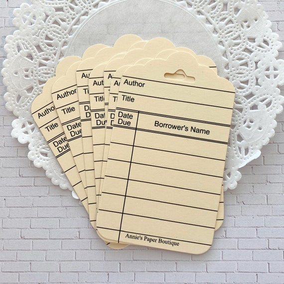 Mini Library Card Journaling Tags Manila Planner - Etsy