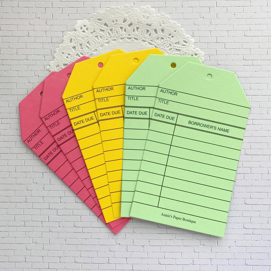 Library Card Tag Color Bundle - Planner, Travelers Notebook, Junk ...