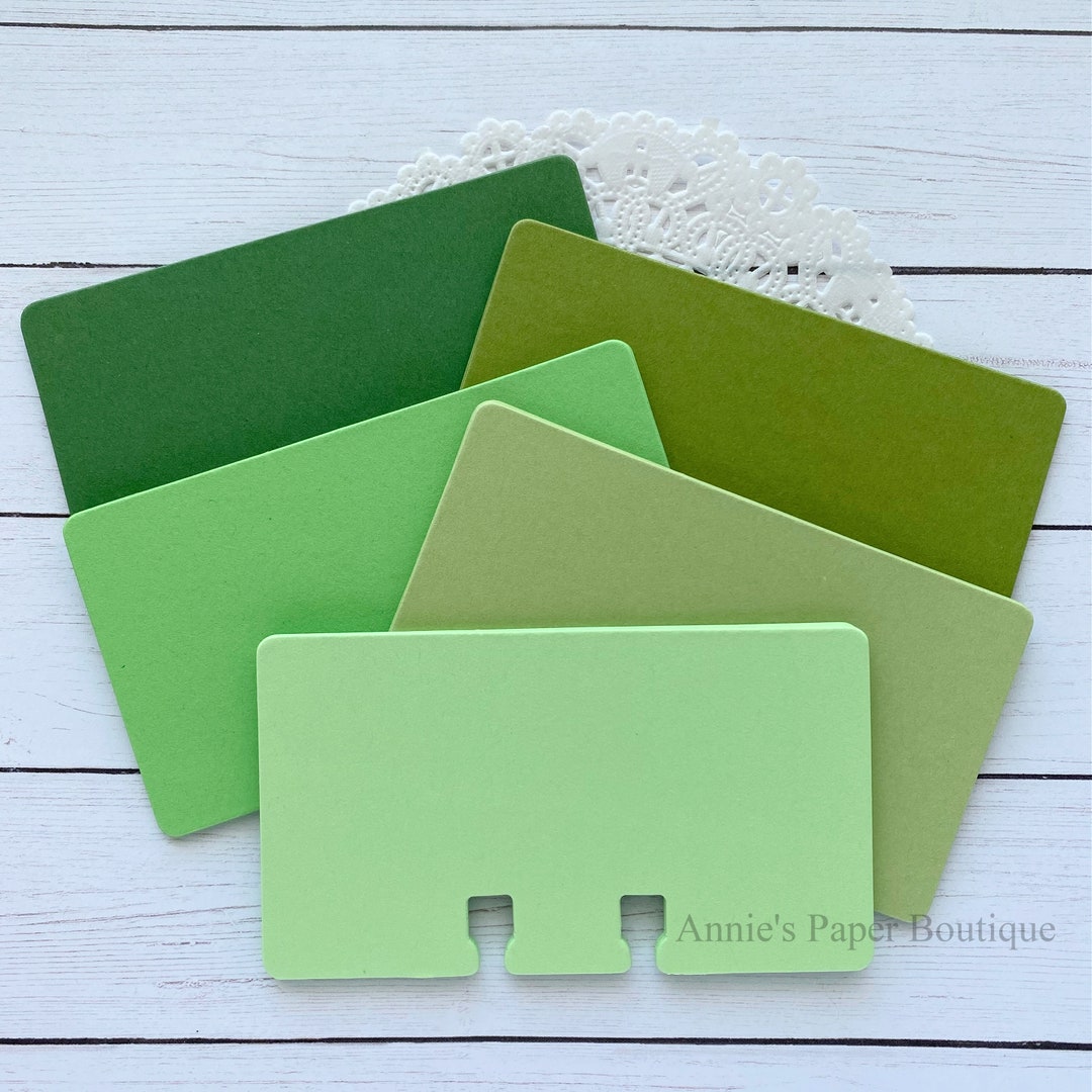 25 Rotary File Cards - Green Color Bundle - for Journaling ...