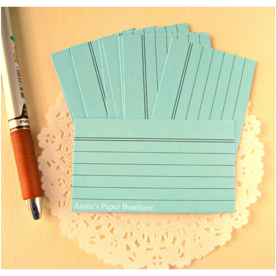 24 Sky Blue Mini Index Cards - Notes, Memos, Planning, Junk Journaling ...
