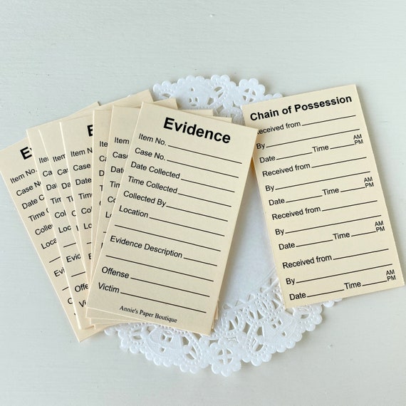 12 Mini Evidence Cards Paper Goods Retro Tags for Smash - Etsy