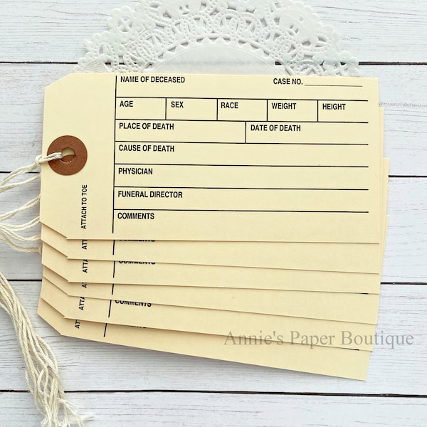 Mortuary Toe Tag - Etsy