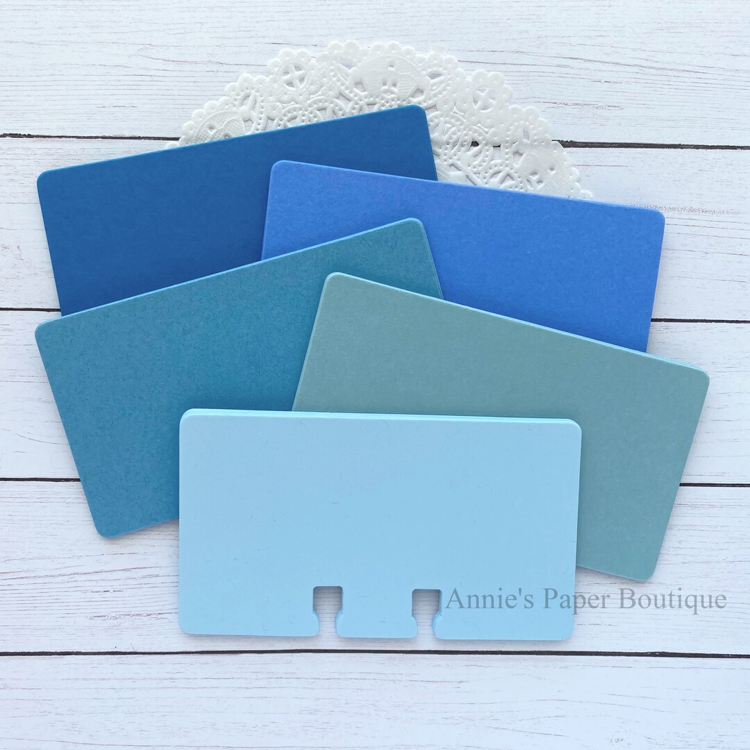 25 Rotary File Cards - Blue Color Bundle - for Journaling, Scrapbooking ...