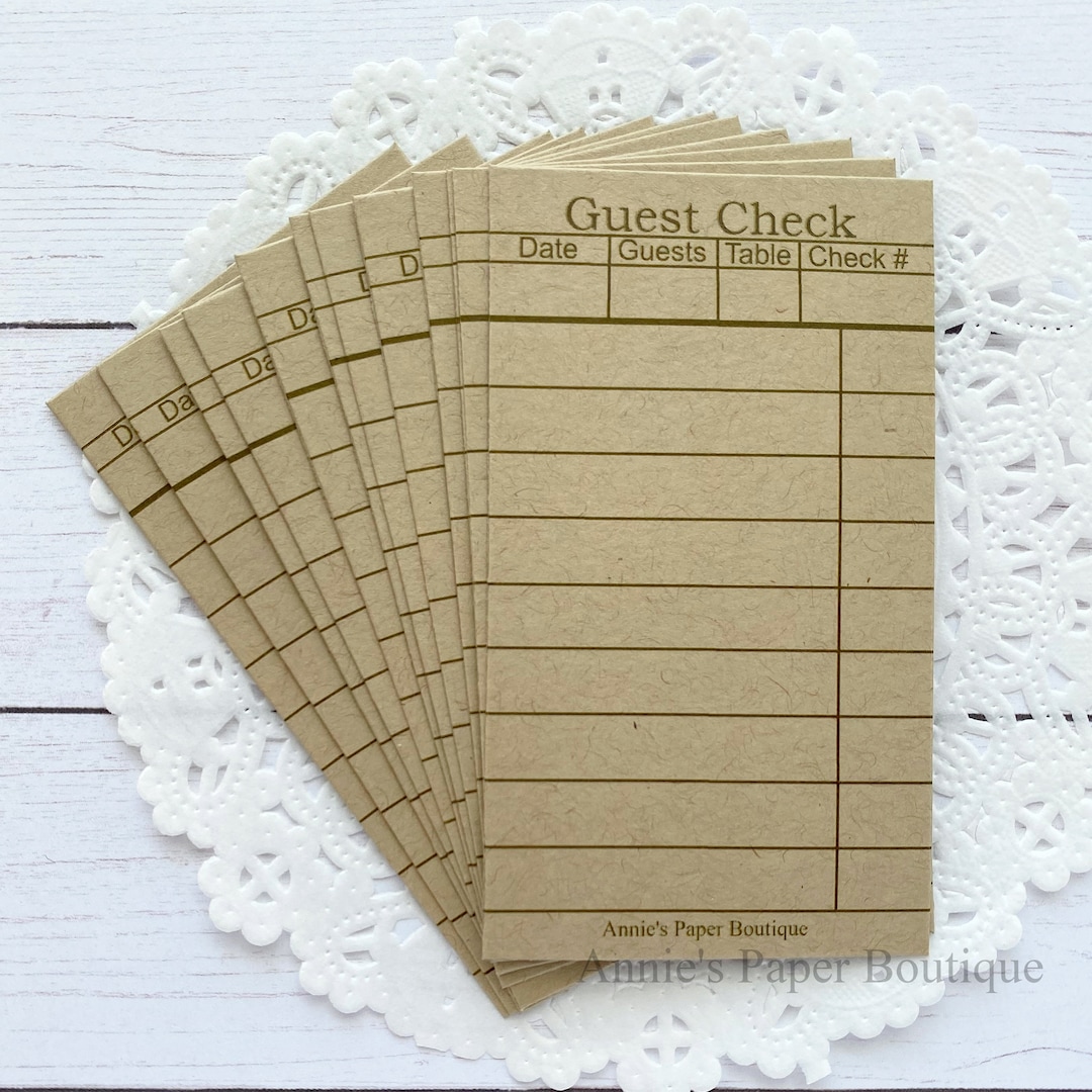 Kraft Brown Mini Guest Checks - Retro, Vintage Inspired, Ephemera - Use ...