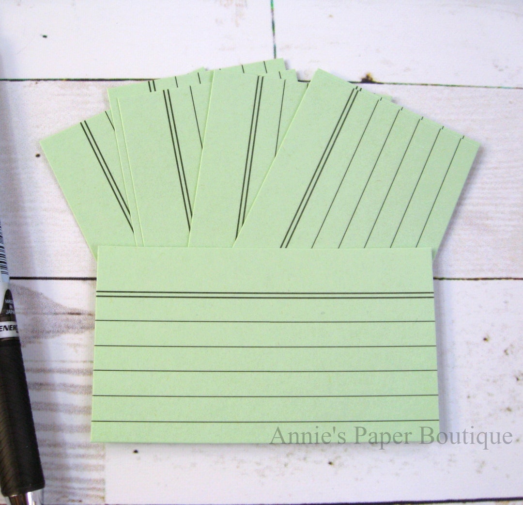 24 Mint Green Mini Index Cards - Stationery, Memory Keeping, Notes, to ...