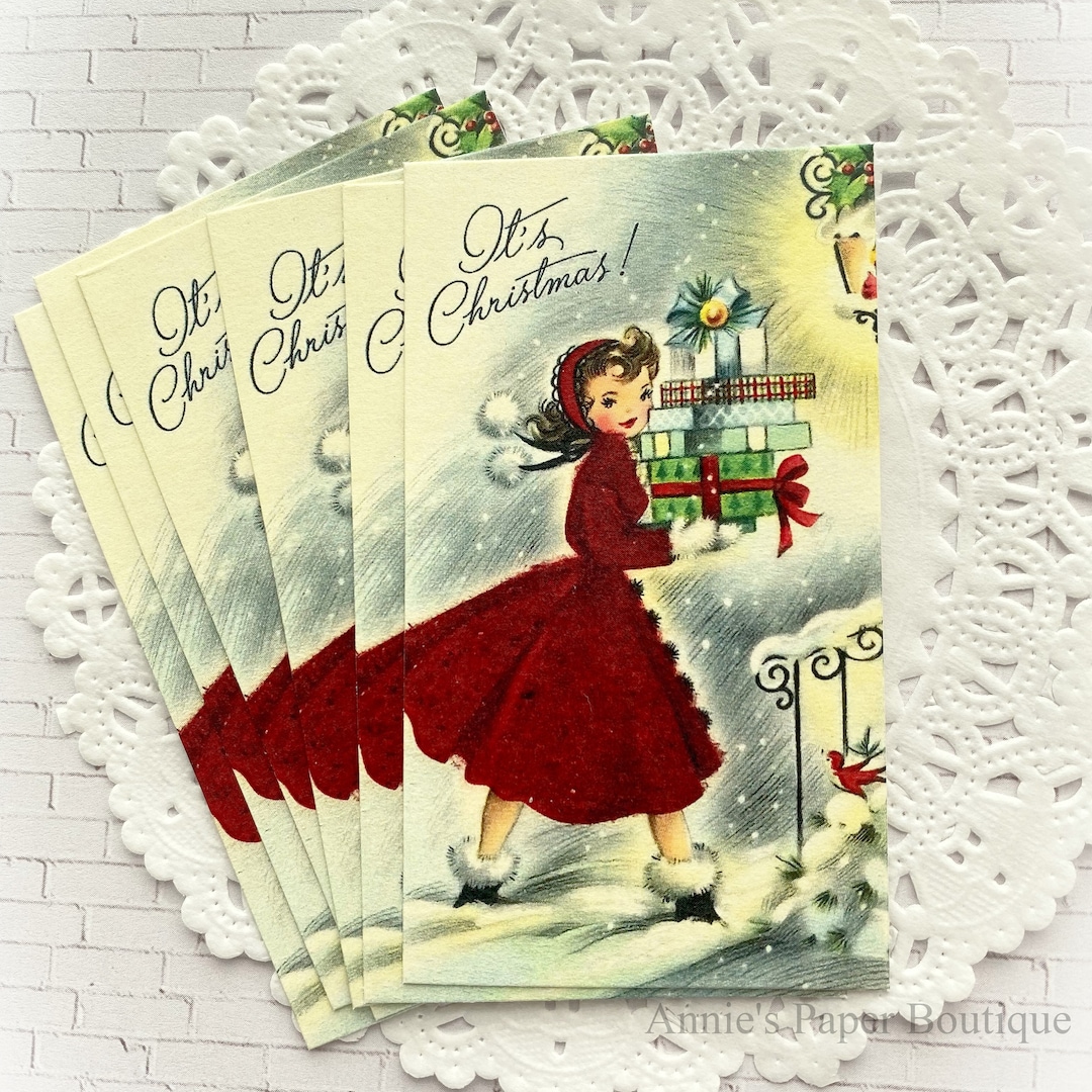 It's Christmas Retro Tags - Vintage Inspired Holiday Gift Tags ...