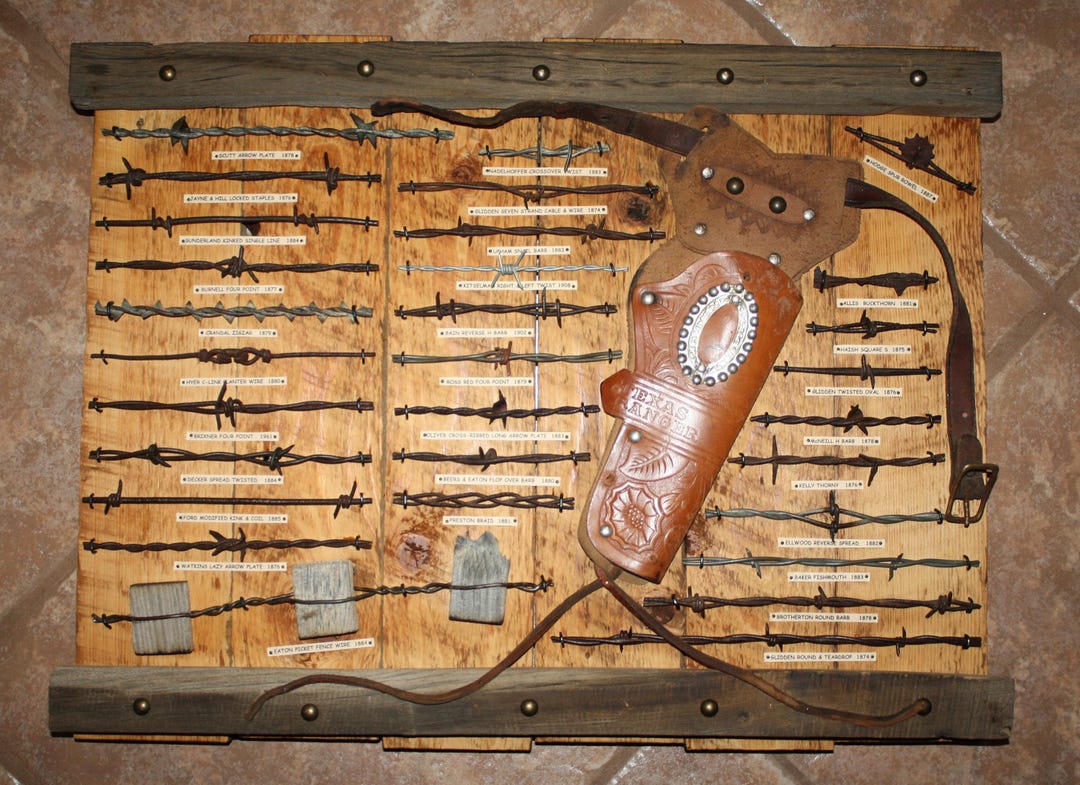 Antique Barbed Wire Display Art Collection 30 Samples Cowboy Western ...