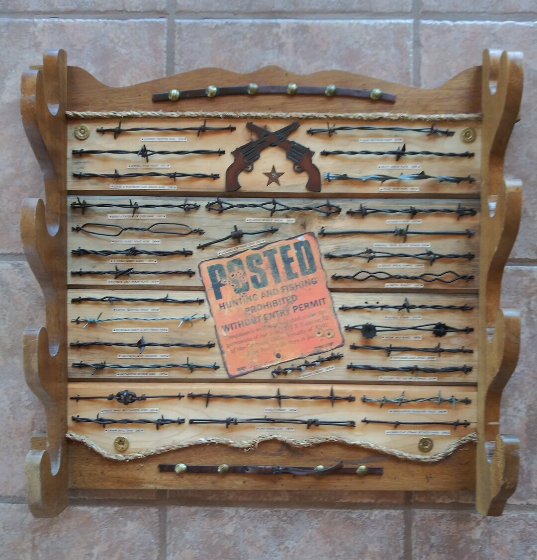 Antique Barbed Wire Display Art Collection 31 Samples Cowboy Western ...