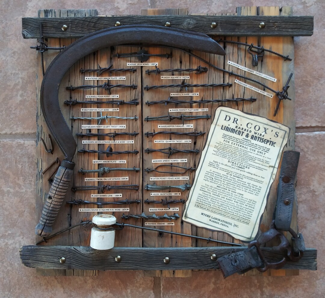 Antique Barbed Wire Display Art Collection 22 Samples Cowboy Western ...