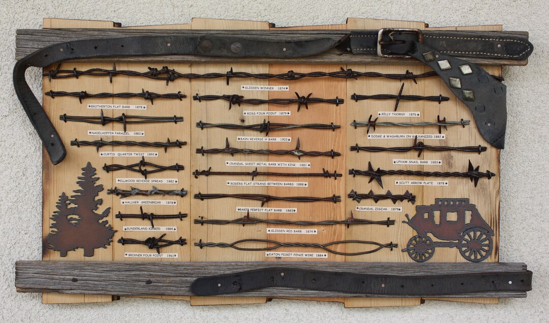 Antique Barbed Wire Display Art Collection 20 Samples Cowboy Western ...