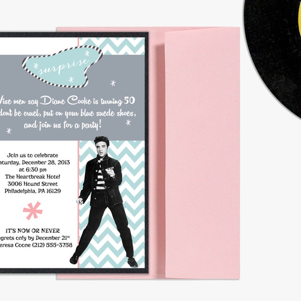 Elvis Presley Party Invitations - Etsy