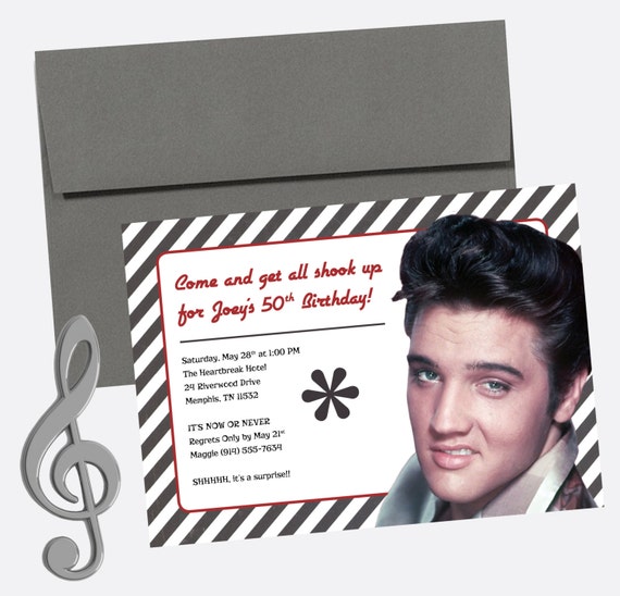Elvis Presley Milestone Birthday Invitation Surprise Party - Etsy
