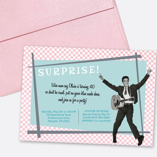 Elvis Presley Party Invitations - Etsy