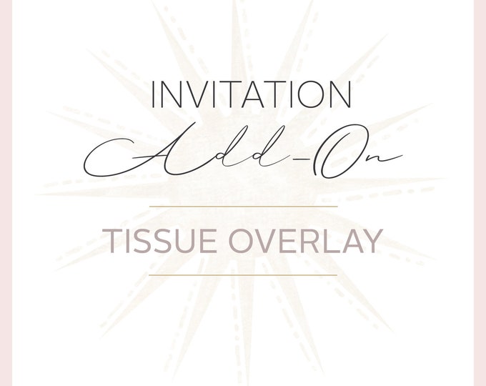 Tissue Overlay | White or Cream 4.75" X 6.75" | Semi-custom Invitation ...