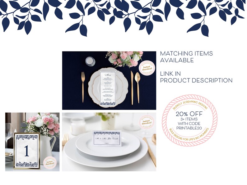 Table Numbers | Watercolor and Autumn Leaves | INSTANT DOWNLOAD ...