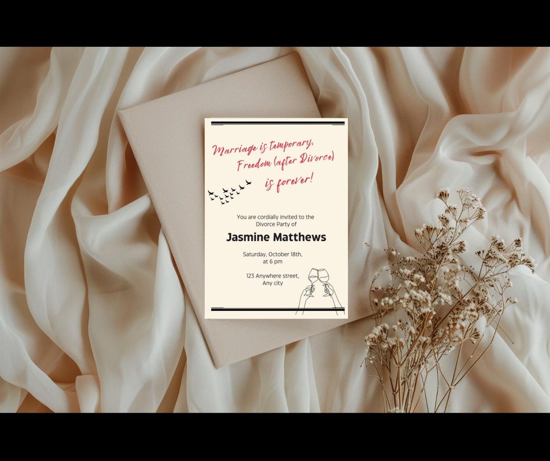 Funny Divorce Party Invitation, Freedom Celebration (canva Template) - Etsy