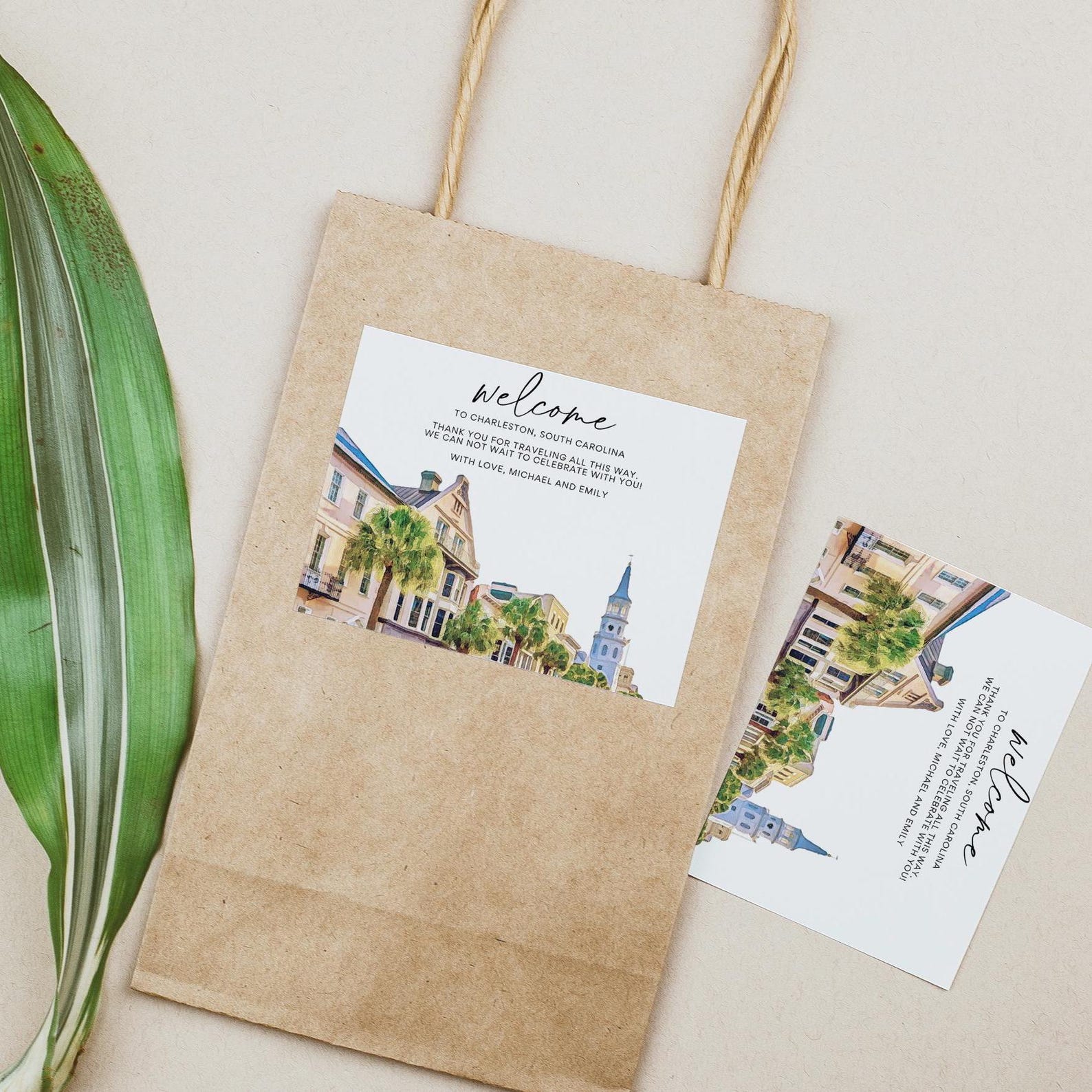 INSTANT Charleston Welcome Stickers, Wedding Hotel Bag Labels, South ...