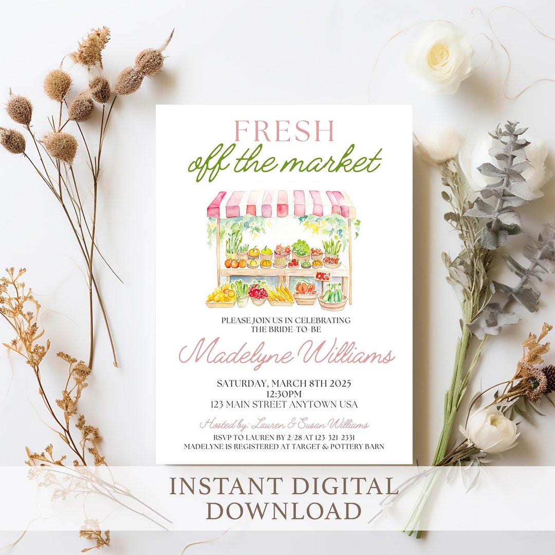 Fresh off the Market Invitation, Fresh off the Market Bridal Shower ...