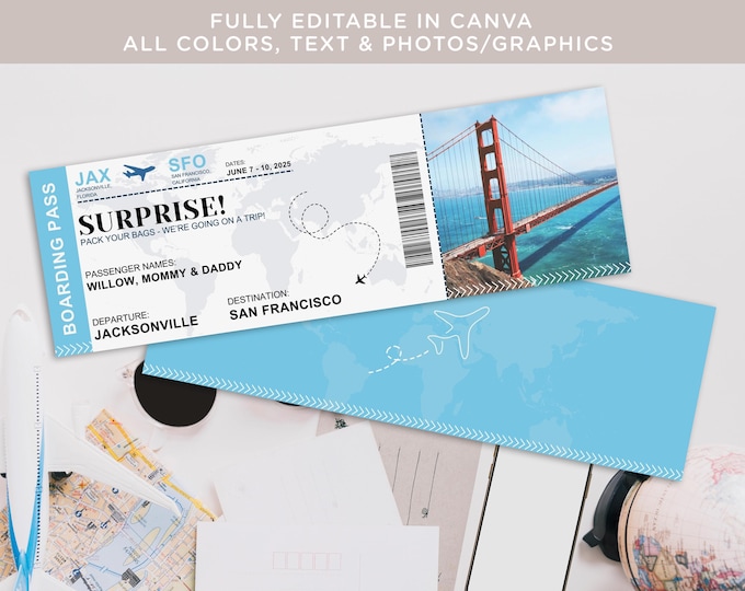 Surprise Vacation Reveal Gift Idea Printable - Etsy Canada