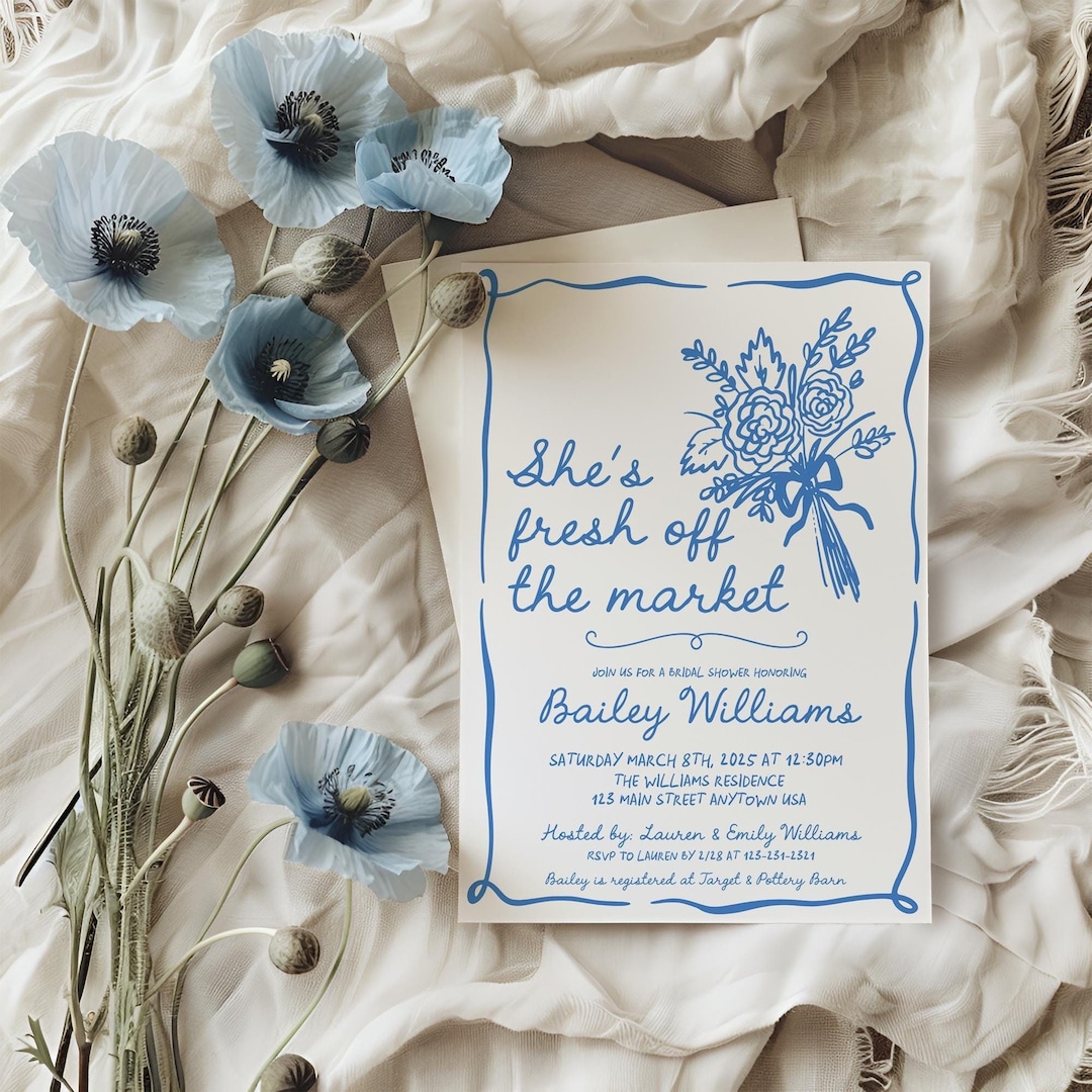 Fresh off the Market Invitation, Fresh off the Market Bridal Shower ...