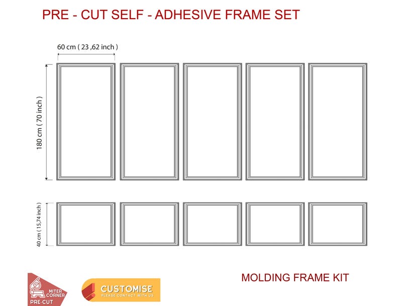 Ready Assemble Wall Molding Frames, Wall Molding Kit,paintable White ...