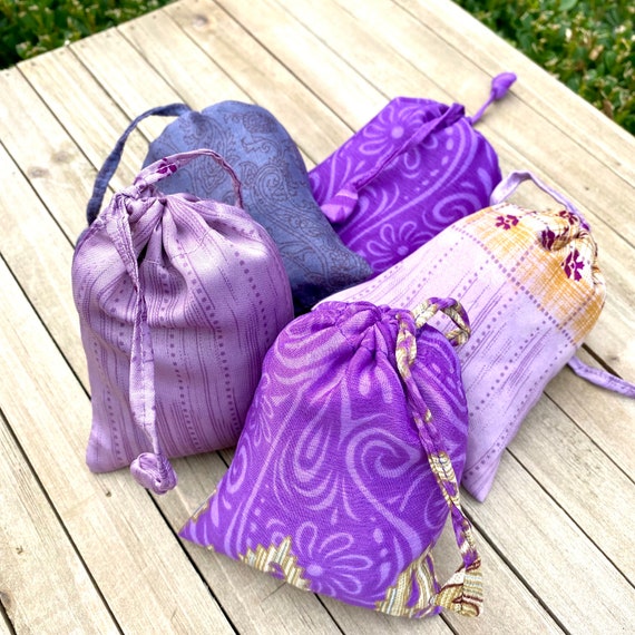 Lavender Sachet in India Silk Up-cycled From Silk Saris - Etsy