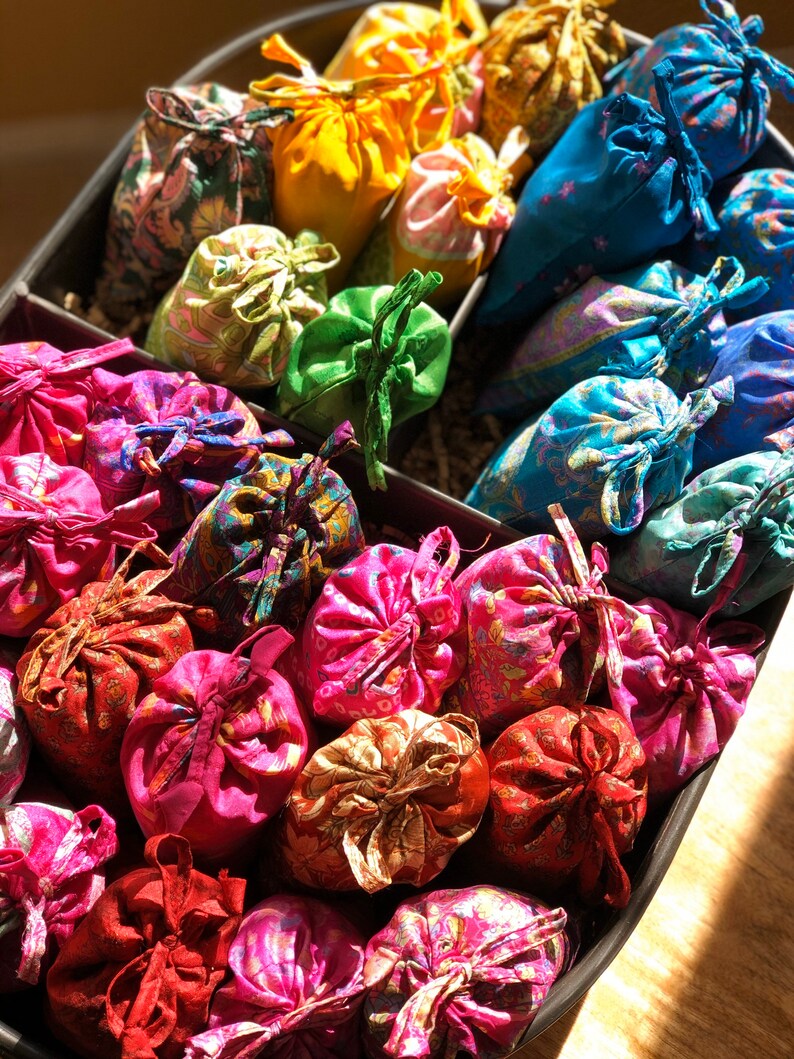 Lavender Sachet in India Silk Up-cycled From Silk Saris | Etsy