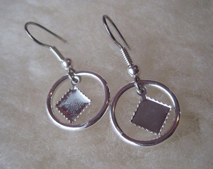 Surgical Steel Earrings Bezeled Hoops Hypoallergenic - Etsy