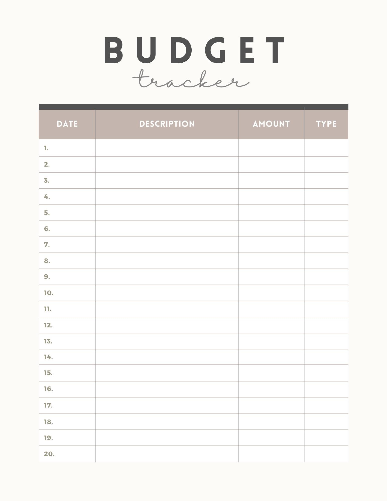 Budget Planner Printable - Monthly Expense Tracker - Financial ...