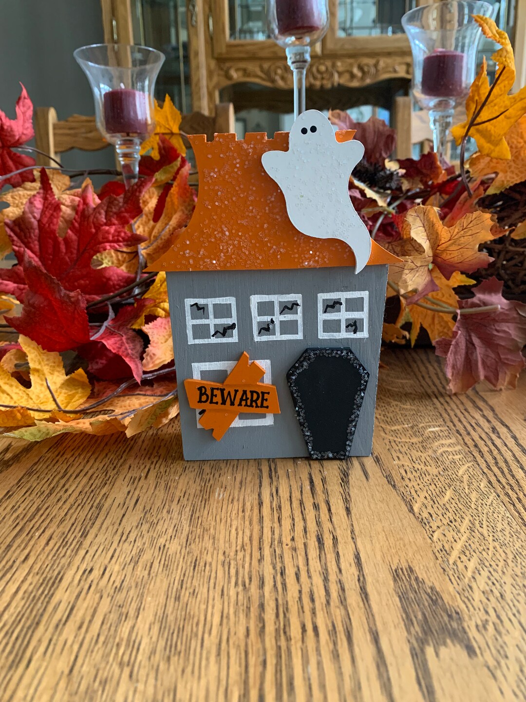 Halloween Haunted House, Small, Wood, Fall Decoration - Etsy