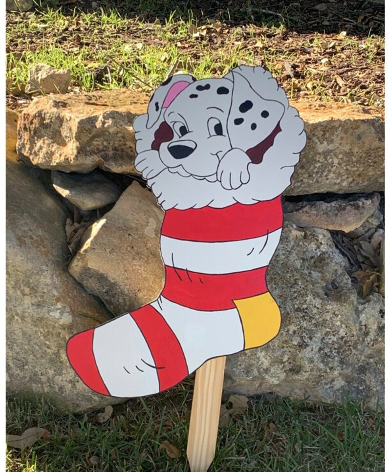 Christmas 101 Dalmatian in Christmas Stocking, Yard Decoration, Disney ...