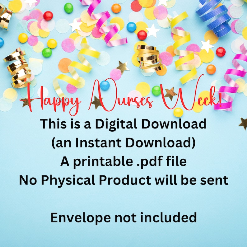 Nurses Week Celebration Card - Download and Print Your Own - Etsy